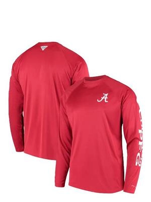 Columbia Alabama Tide Terminal Tackle Long Sleeve T-shirt - Crimson