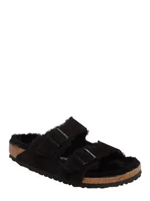 BIRKENSTOCK Arizona Shearling Slide Sandal By Birkenstock Black