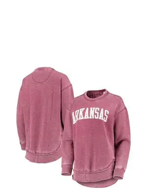 PRESSBOX Arkansas Razorbacks Vintage Wash Pullover Sweatshirt - Cardinal