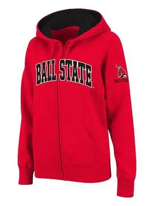COLOSSEUM Ball State Cardinals Arched Name Full-zip Hoodie - Cardinal