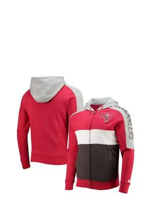STARTER Tampa Bay Buccaneers Playoffs Color Block Full-zip Hoodie - Red