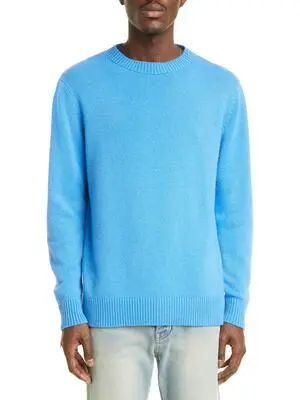 THE ELDER STATESMAN The Elder Statesman Simple Cashmere Sweater Cerulean