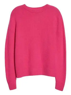 THE ELDER STATESMAN The Elder Statesman Simple Cashmere Sweater Electric Pink