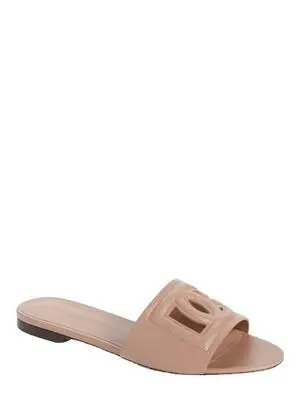 Dolce & Gabbana Bianca Interlock Slide Sandal - 80402 Powder Pink