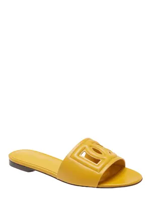 Dolce & Gabbana Dolce&Gabbana Bianca Interlock Slide Sandal Ocher