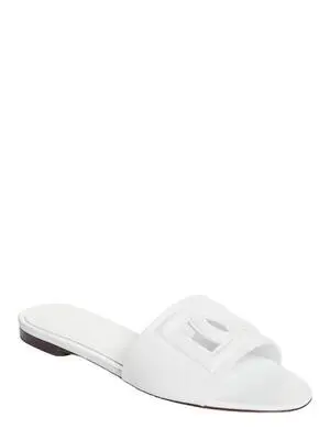 Dolce & Gabbana Bianca Interlock Slide Sandal - White