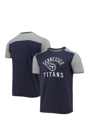 MAJESTIC THREADS Gray Tennessee Titans Field Goal Slub T-shirt - Navy