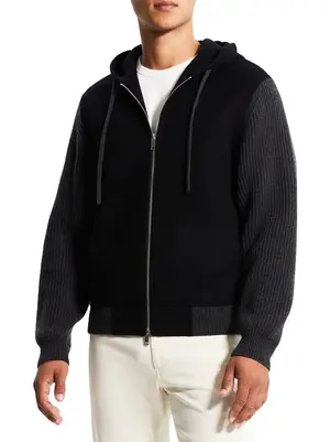 Theory Theory Wool & Cashmere Zip Hoodie Black