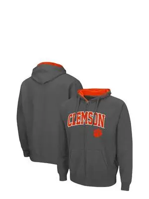 COLOSSEUM Clemson Tigers Arch & Logo Full-zip Hoodie - Charcoal