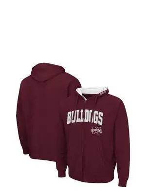 COLOSSEUM Mississippi State Bulldogs Arch & Logo 3.0 Full-zip Hoodie - Maroon