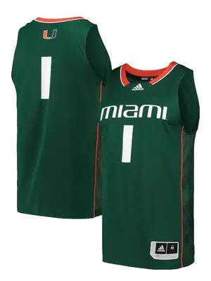 Adidas Miami Hurricanes Swingman Basketball Jersey - Green