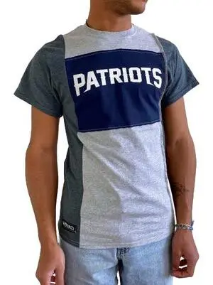 REFRIED APPAREL New England Patriots Sustainable Split T-shirt - Heather Gray