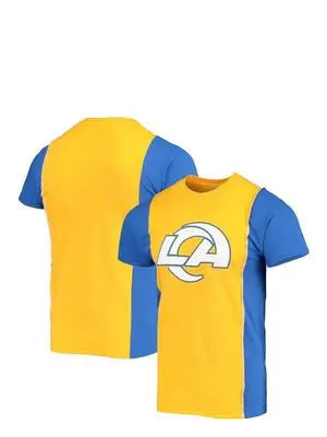 REFRIED APPAREL Royal Los Angeles Rams Sustainable Upcycled Split T-shirt - Gold