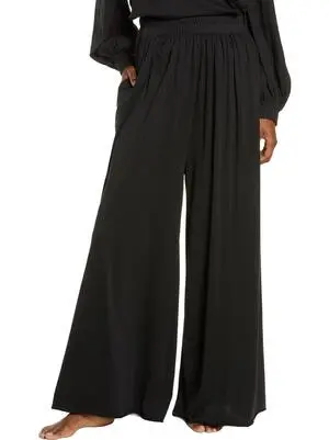 Lunya Organic Pima Wide Leg Lounge Pants - Immersed Black