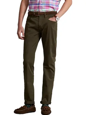 Ralph Lauren Sullivan Slim Stretch Sateen Pant Defender Green