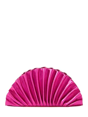 Cult Gaia Nala Ruched Clutch Fuchsia
