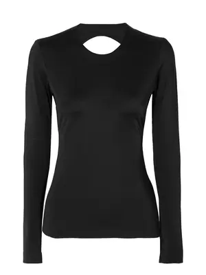 Norma Kamali Reversible Cutout Stretch-jersey Top - Black