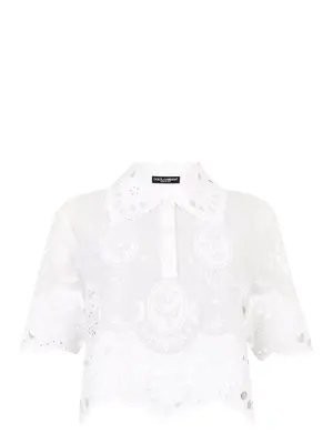 DOLCE & GABBANA Dolce & Gabbana Embroidered Gauze Polo Shirt