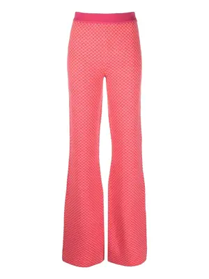 Moschino Flared Jacquard-knit Trousers - Pink