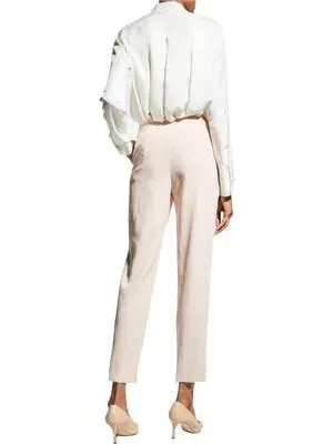Giorgio Armani Cady Slim-leg Ankle Trousers - Solid Medium Beige