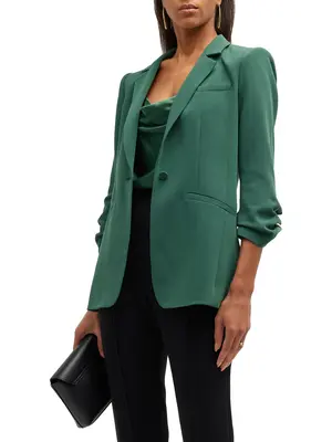Cinq À Sept Cinq À Sept Khloe Crepe Blazer Dark Emerald