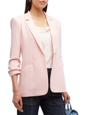 Cinq À Sept Cinq À Sept Khloe Crepe Blazer Pale Rose