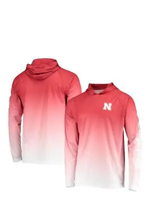 Columbia Pfg Nebraska Huskers Terminal Tackle Long Sleeve Hooded Top - Scarlet