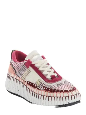 Chloé Chloé Nama Platform Sneakers Dark Ruby