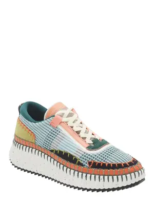 Chloé Chloé Nama Platform Sneakers Flower Green