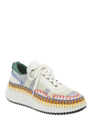 Chloé Chloé Nama Platform Sneakers Multicolor Green