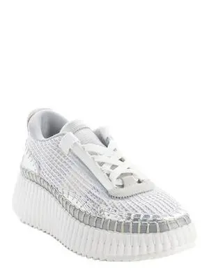 Chloé Nama Platform Sneakers - Silver Grey