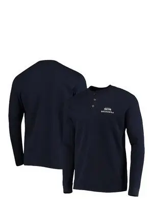 DUNBROOKE Seattle Seahawks Logo Maverick Thermal Henley Long Sleeve T-shirt - Navy