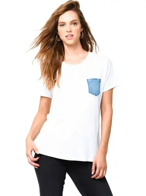 SIWY Eva Linen Tee With Pocket - White