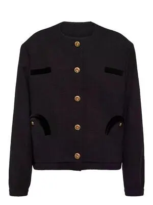 BLAZÉ MILANO Gliss Cotton-blend Bouclé Jacket - Black