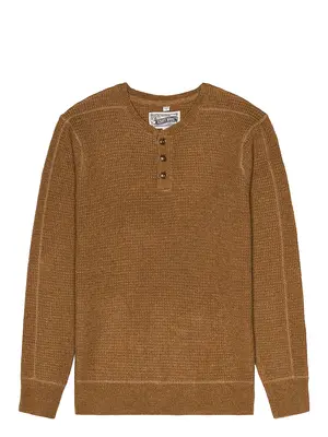 SCHOTT Button Henley Sweater - Camel
