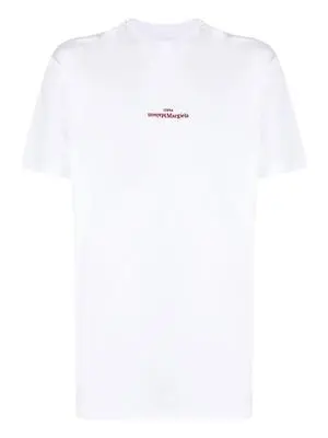MAISON MARGIELA Logo-embroidered T-shirt - White