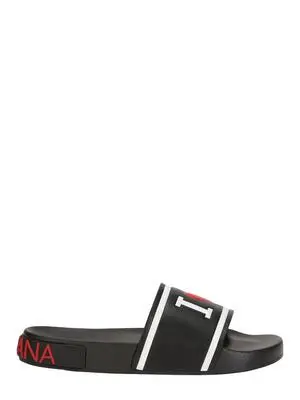 Dolce & Gabbana Logo Detail Slides Black