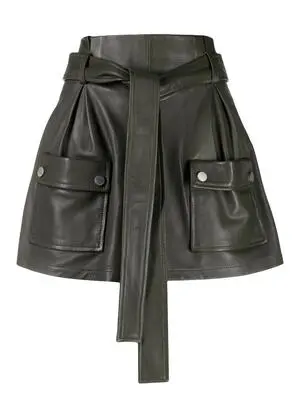 Red Valentino Tie-waist Flap-pocket Skort - Green