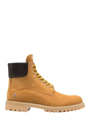 Philipp Plein Nubuck Construction Boots - Neutrals