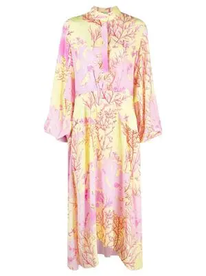 Stella McCartney Coral Print Maxi Dress - Yellow