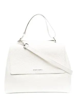 ORTIGNI Sveva Soft Leather Shoulder Bag - White