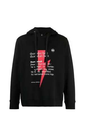 Neil Barrett Thunderbolt Print Hoodie - Black