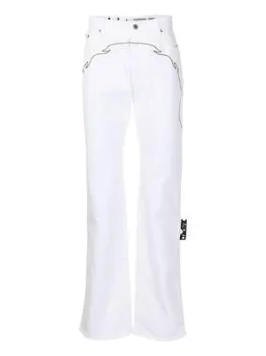 Off-White Western-style Flared Jeans - White