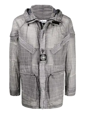 Stone Island Abstract-print Lightweight Jacket - Grey