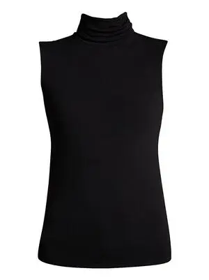 Majestic Filatures Soft Touch Viscose Turtleneck Top - Noir 002