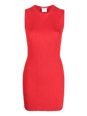 Stella McCartney Ribbed Knit Tunic Dress - Red