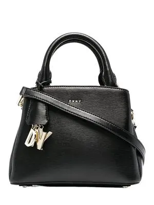 Dkny Paige Logo-charm Crossbody Bag - Black