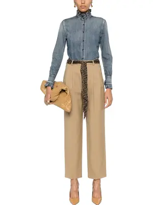 Saint Laurent Pleated Trousers - Neutrals