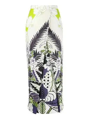 Valentino Garavani World Arazzo Print Midi Skirt - White