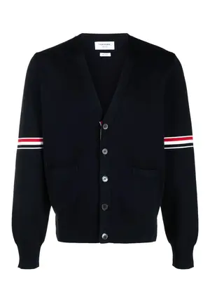 Thom Browne Tricolour 4-bar Cardigan - Blue